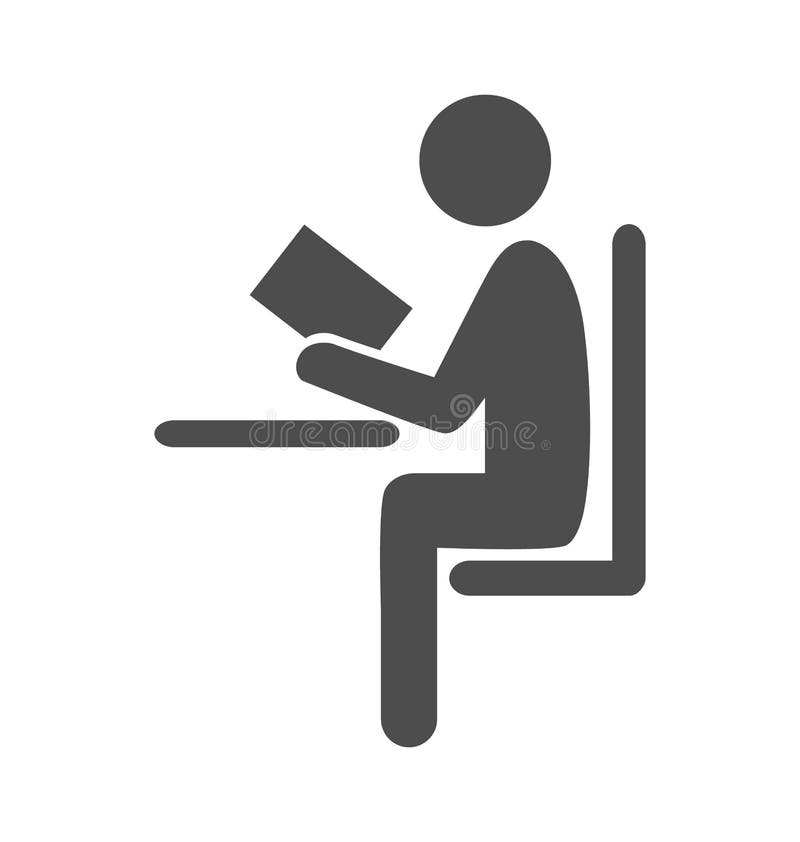Read Book Man Flat Icon Pictogram Isolated on White Stock Vector ...