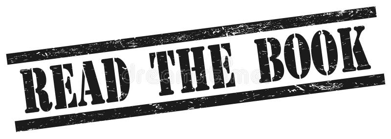 READ the BOOK Text on Black Grungy Rectangle Stamp Stock Illustration ...