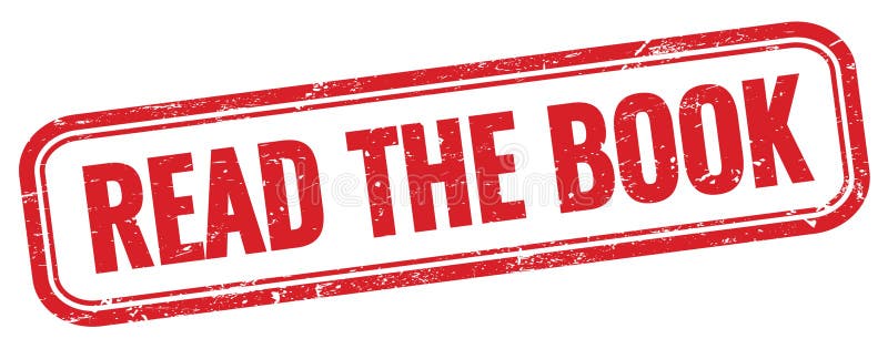 READ the BOOK Text on Red Grungy Vintage Stamp Stock Illustration ...