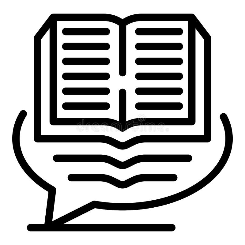 Read Book Translator Icon, Outline Style Stock Vector - Illustration of ...