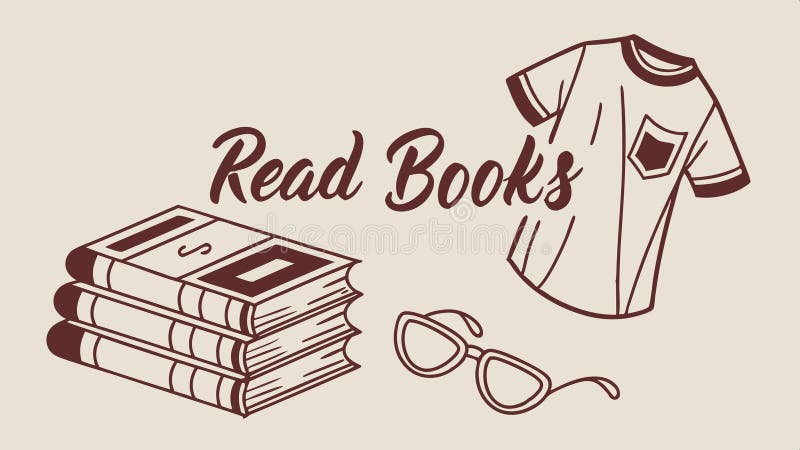 Read Books Text with Books Stack, Literacy and Education Vector Design ...