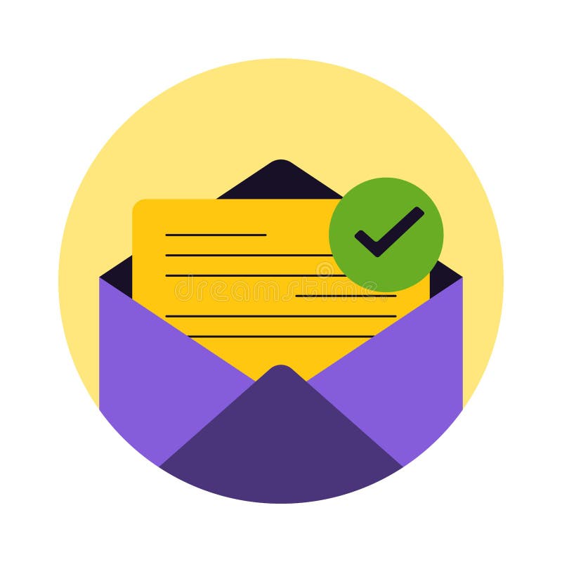 The Icon of a Read and Verified Letter in an Email. Envelope with a ...