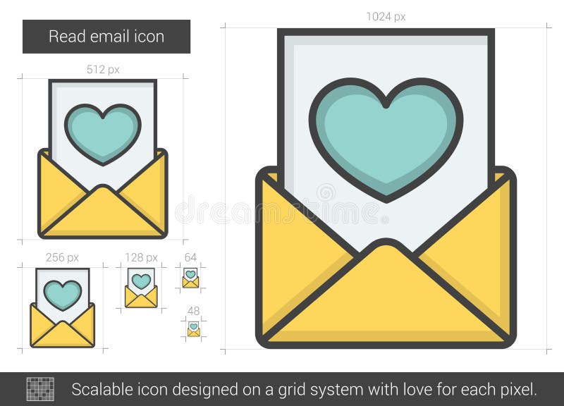 Read email line icon. stock vector. Illustration of linear - 85923363