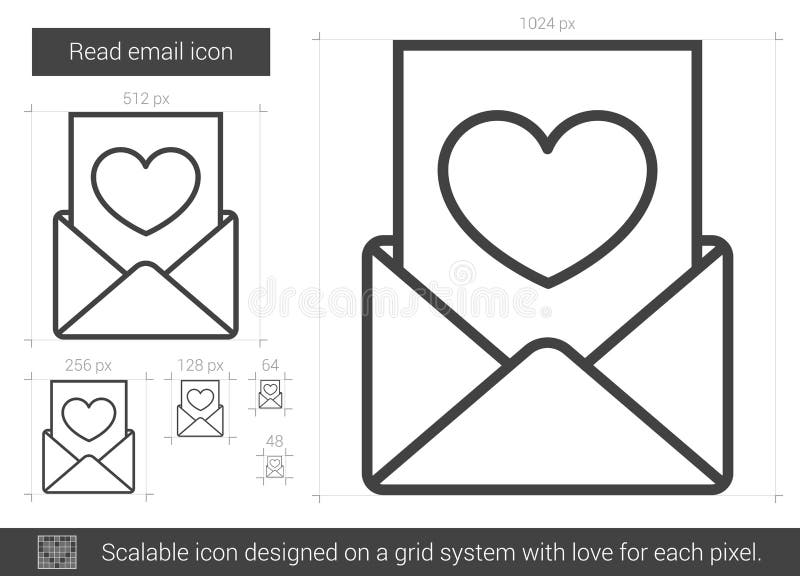 Read email line icon. stock vector. Illustration of mail - 94420406