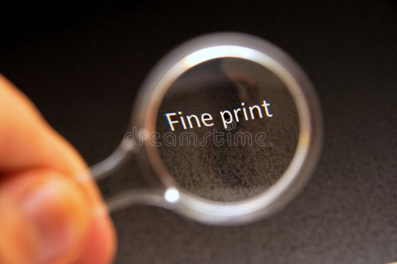 Read the fine print stock image. Image of note, zoom - 11495901