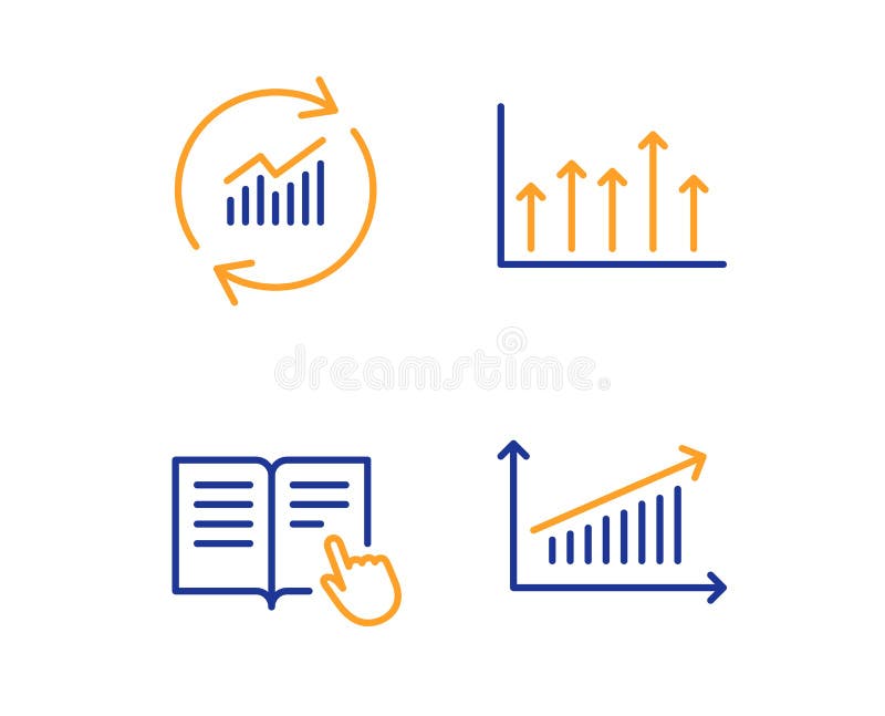Read Instruction, Update Data and Growth Chart Icons Set. Chart Sign ...