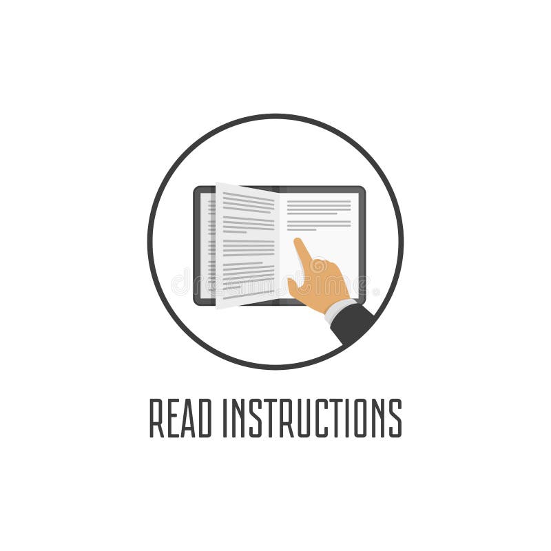 Read instructions icon. stock vector. Illustration of learn - 209216576