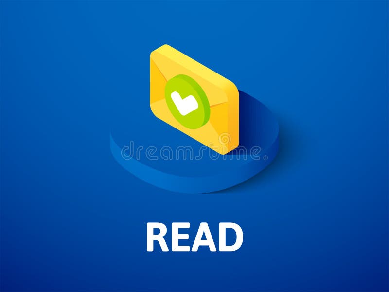 Read Isometric Icon, Isolated on Color Background Stock Vector ...