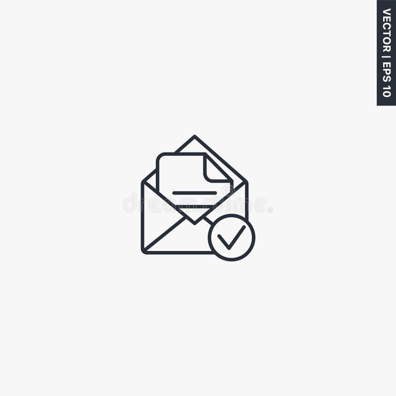 Read Mail Envelope, Linear Style Sign for Mobile Concept and Web Design ...