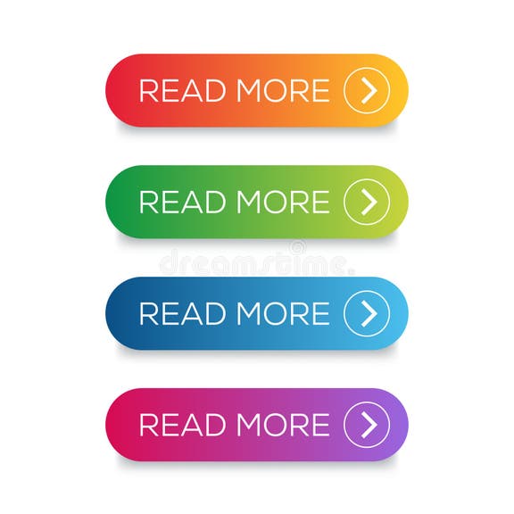 Read More Button Set. Read More Button Vector Isolated on White Background Stock Vector ...
