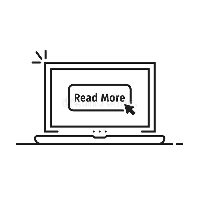 Read More Button in Thin Line Laptop Stock Vector - Illustration of ...
