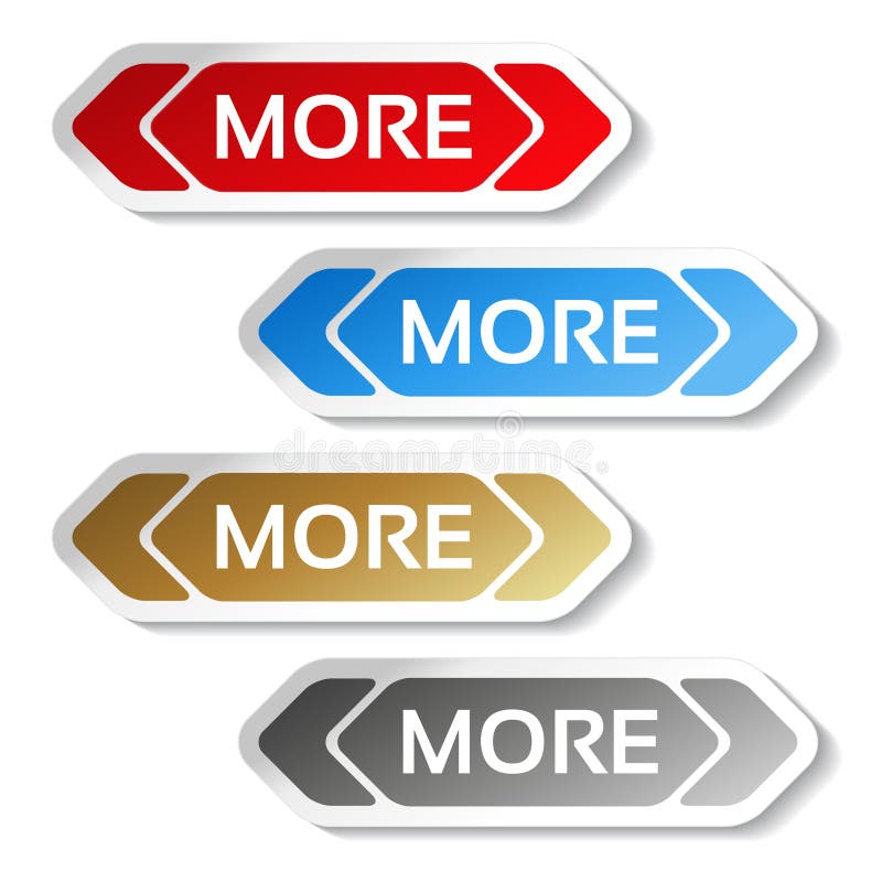 Read More Buttons with Arrow Pointer. Black, Blue, Red and Green Labels ...