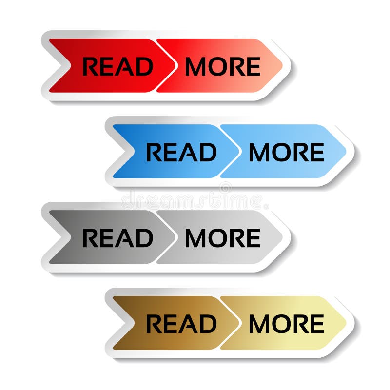 Read More Buttons with Arrows - Labels on the White Background Stock ...