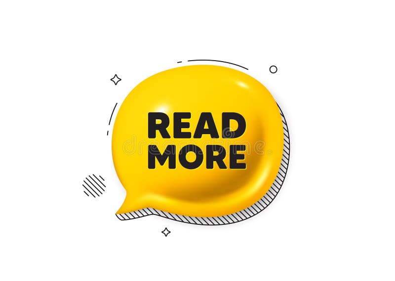 Read More Symbol. Navigation Sign. Comic Speech Bubble 3d Icon. Vector ...