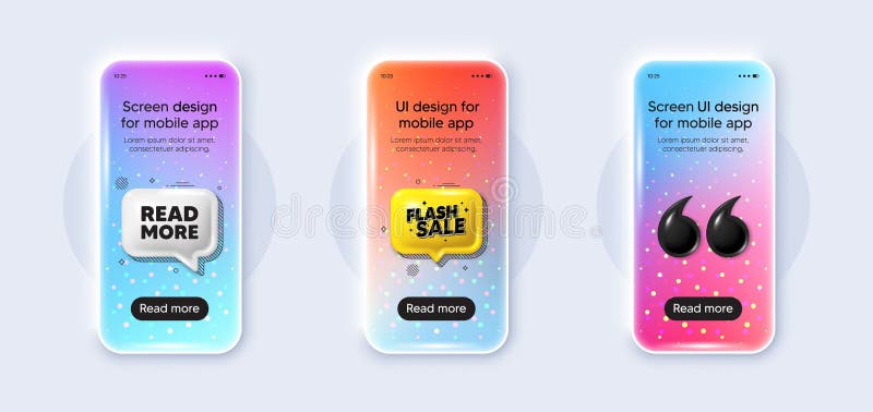 Read More Symbol. Navigation Sign. Phone 3d Mockup Gradient Screen ...