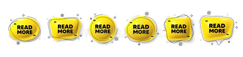 Read More Symbol. Navigation Sign. Speech Bubble 3d Icons Set. Vector ...