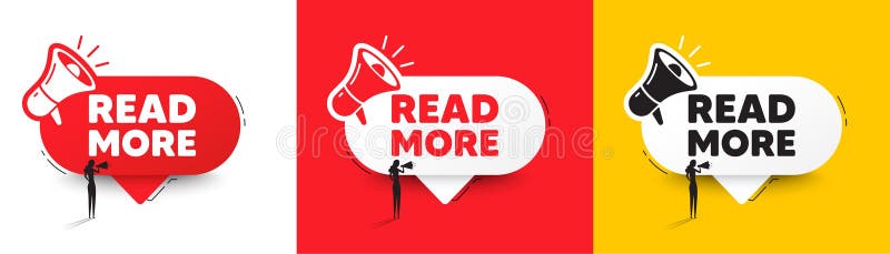 Read More Symbol. Navigation Sign. Speech Bubble with Megaphone. Vector ...