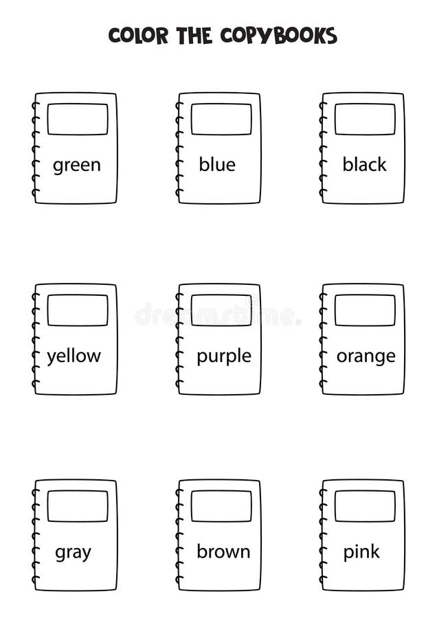 Read Names of Colors and Color Copybooks. Educational Worksheet for ...