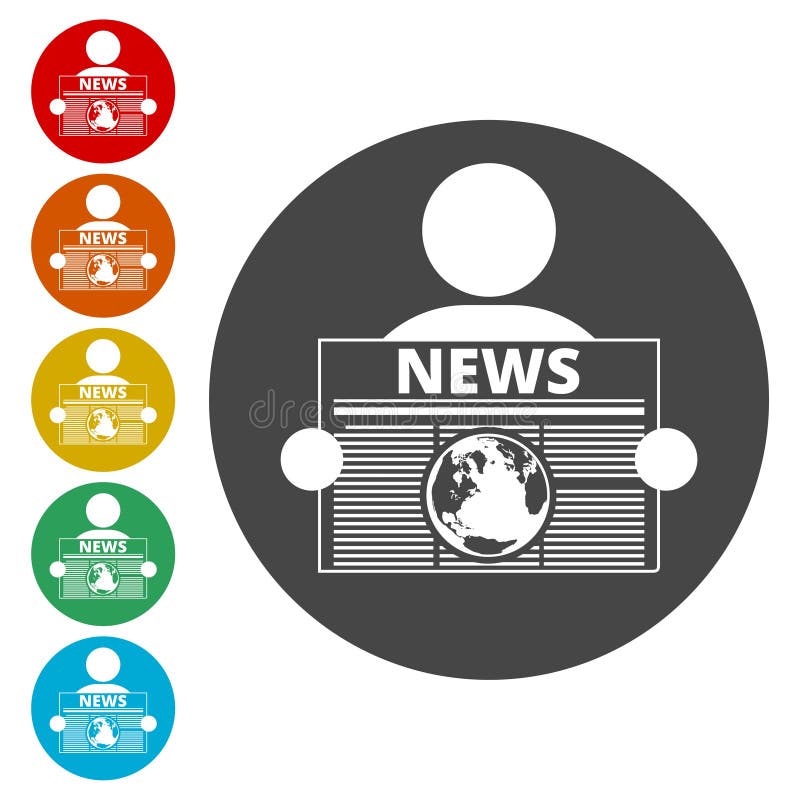 Read Newspaper Icon or Logo Stock Vector - Illustration of page ...