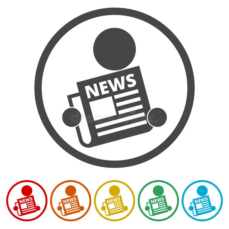 Read Newspaper Logo Vector Icon, 6 Colors Included Stock Vector ...