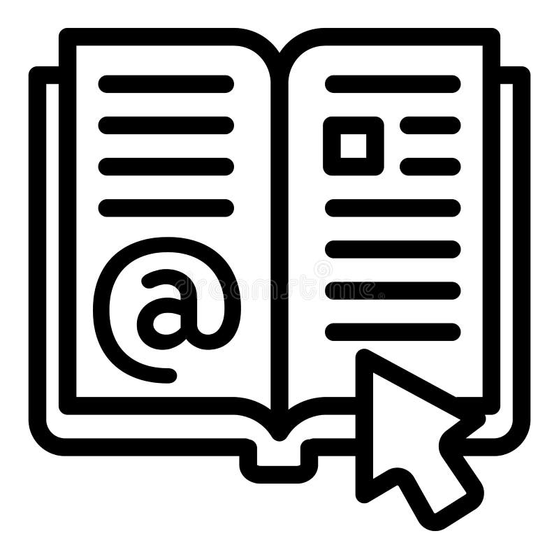 Read Online Icon, Outline Style Stock Vector - Illustration of distant ...