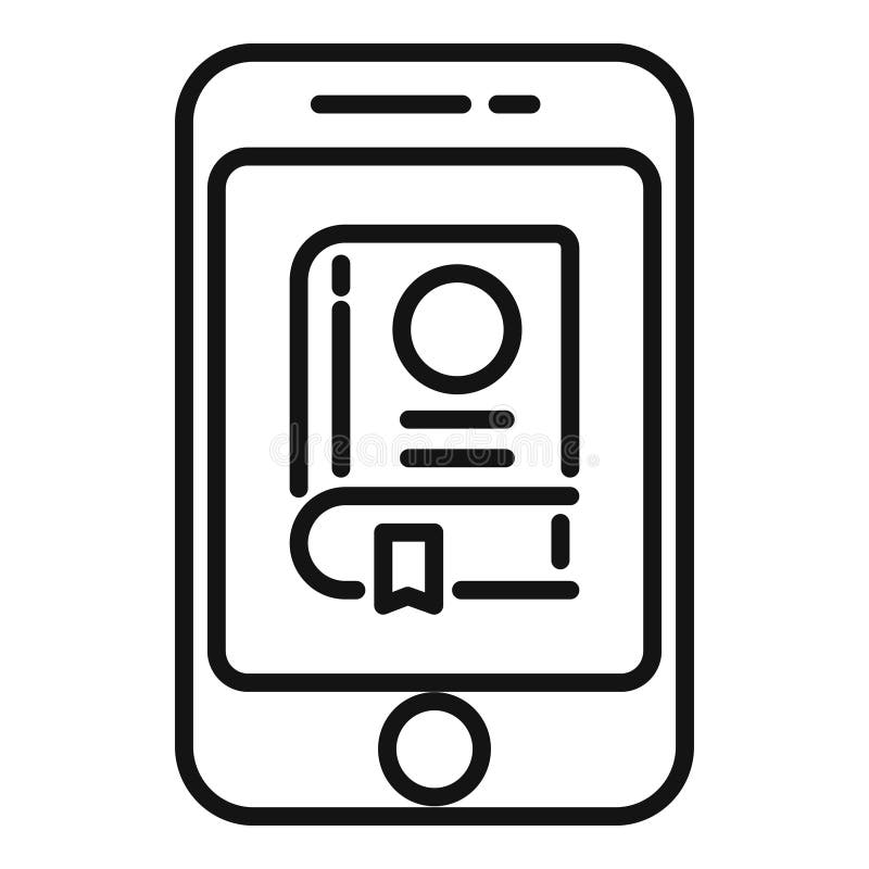 Read Phone Book Icon Outline Vector. Literature School Stock Vector ...