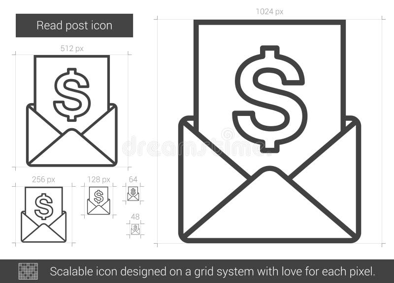 Read post line icon. stock vector. Illustration of outline - 94420409