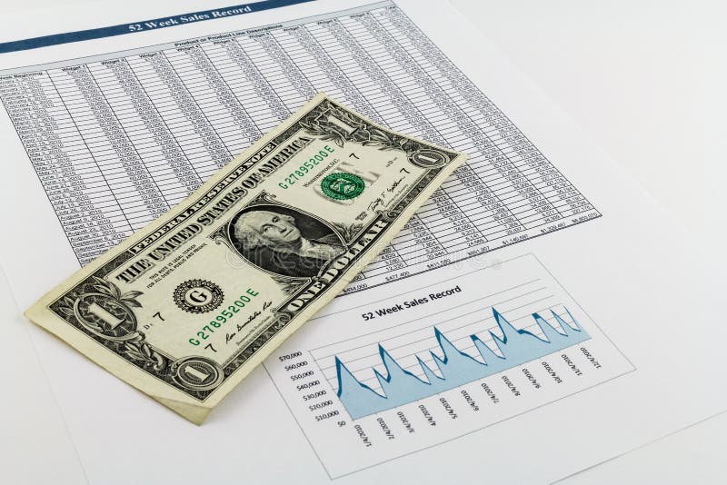 Read the sales record stock photo. Image of read, earnings - 41397896