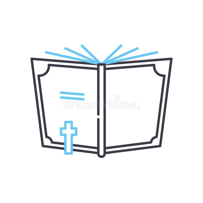 Read Scripture Line Icon, Outline Symbol, Vector Illustration, Concept ...