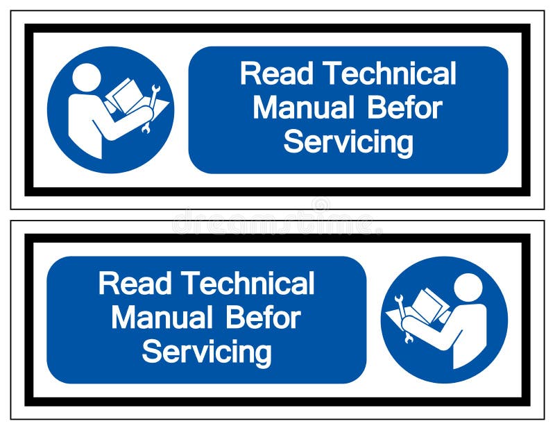 Read Technical Manual before Servicing Symbol Sign, Vector Illustration ...