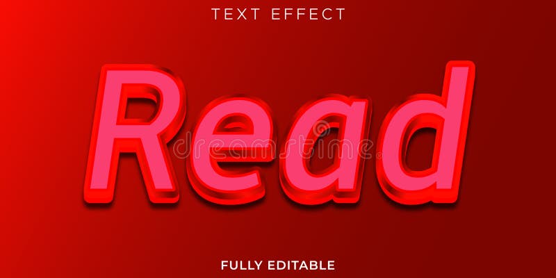 Read Text Effect Design Template. it Can Can Change Easily. Vector Text Effect Fully Editable ...