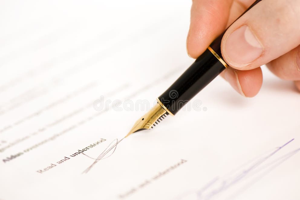 Read and Understood Signature Stock Photo - Image of paperwork ...