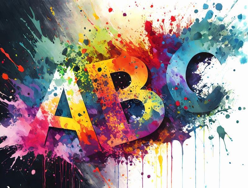 Vivid ABC stock illustration. Illustration of text, splash - 310690593