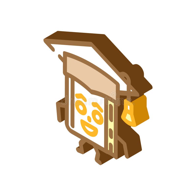 Reader Book Character Isometric Icon Vector Illustration Stock ...