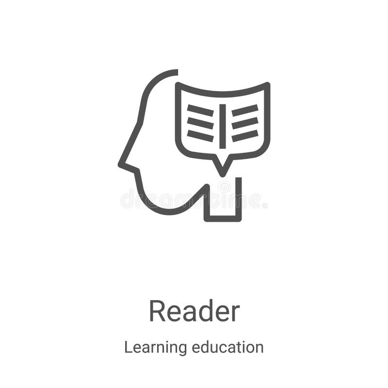 Reader Icon Vector from Learning Education Collection. Thin Line Reader ...