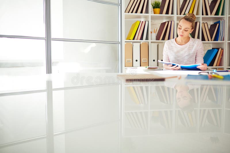 Reader in library stock photo. Image of college, learner - 58876780