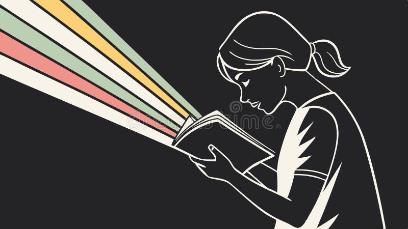 Reader with Light Emitting Book, Knowledge Wisdom, Vector Design ...