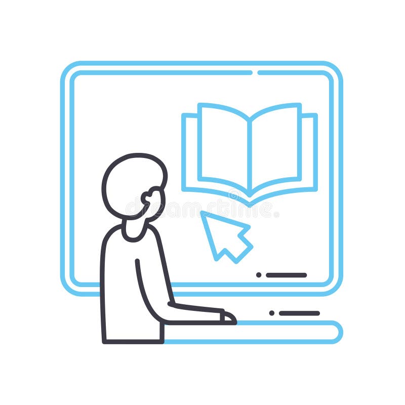 Reader Line Icon, Outline Symbol, Vector Illustration, Concept Sign ...