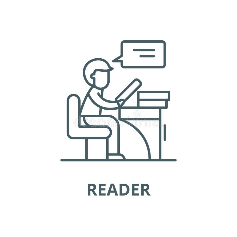 Book Reader Linear Icon. Modern Outline Book Reader Logo Concept Stock ...