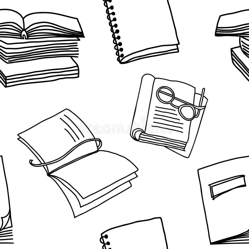 Reading Aesthetic Seamless Pattern Stock Vector - Illustration of sign ...