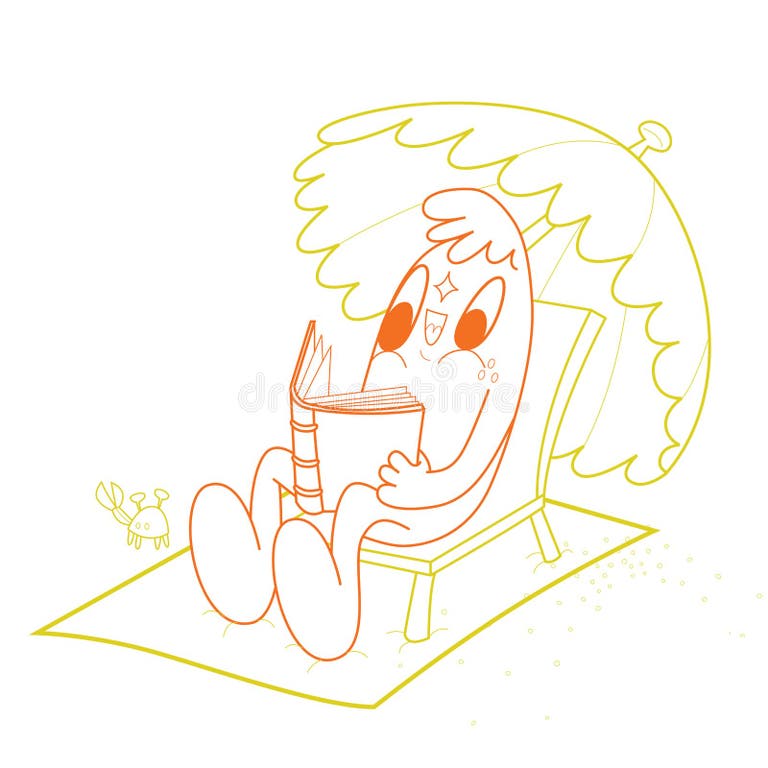 Beach Book Cartoon Reading Stock Illustrations – 563 Beach Book Cartoon ...