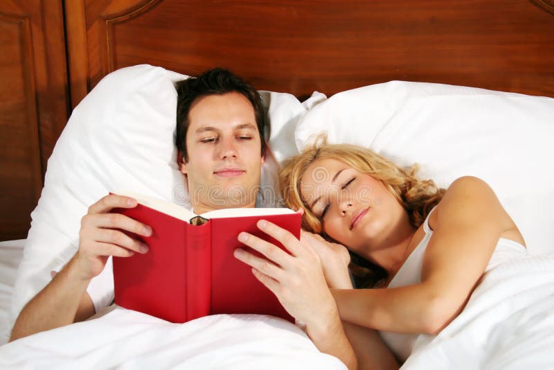 Reading in bed stock photo. Image of book, adult, love - 3288038