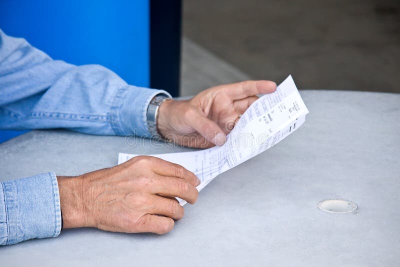Man Reading a Bill in Shock and Disbelief Stock Photo - Image of credit ...