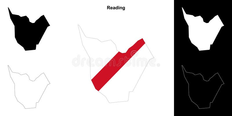 Reading outline map stock vector. Illustration of silhouette - 323769506