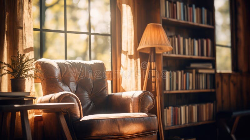 Reading Blurred Rustic Cabin Interior Stock Illustration - Illustration ...