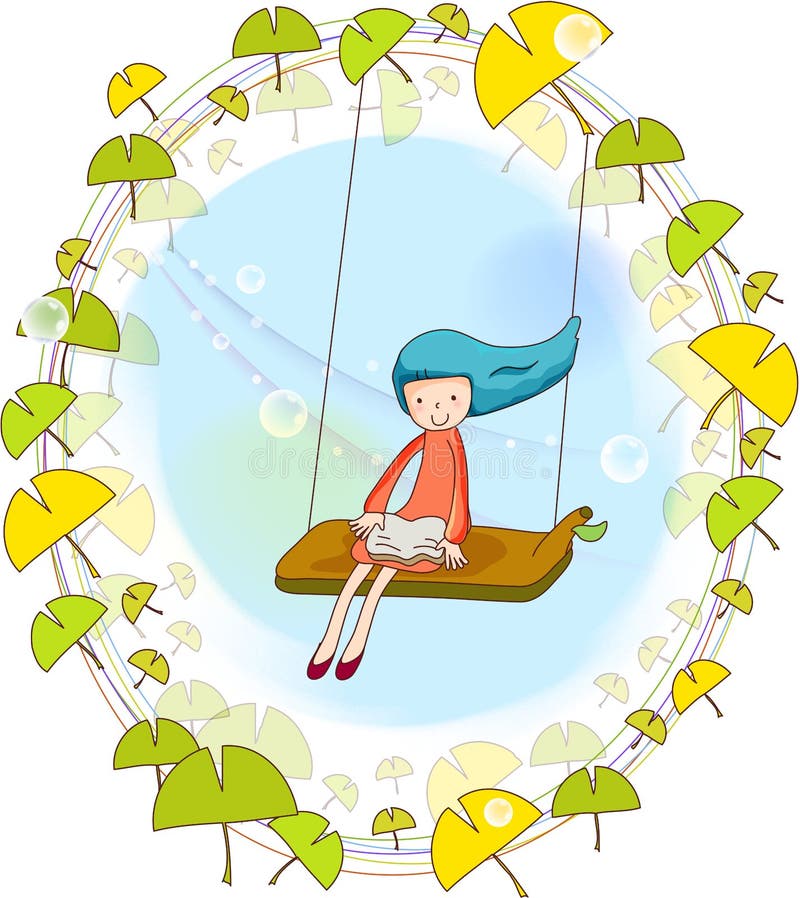 Reading book stock vector. Illustration of swing, dream - 8432958