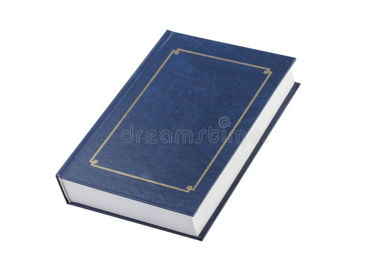 A Reading Book with a Blue Cover, Positioned on a White Surface Stock ...