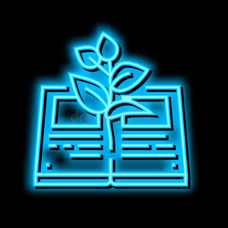 Reading Book for Growing Knowledge Neon Glow Icon Illustration Stock ...