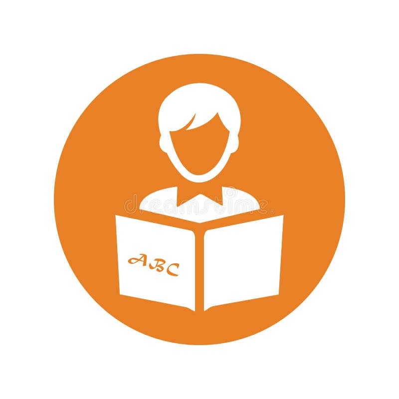 Reading Book Icon, Studying, Reader / Orange Version Stock Vector ...