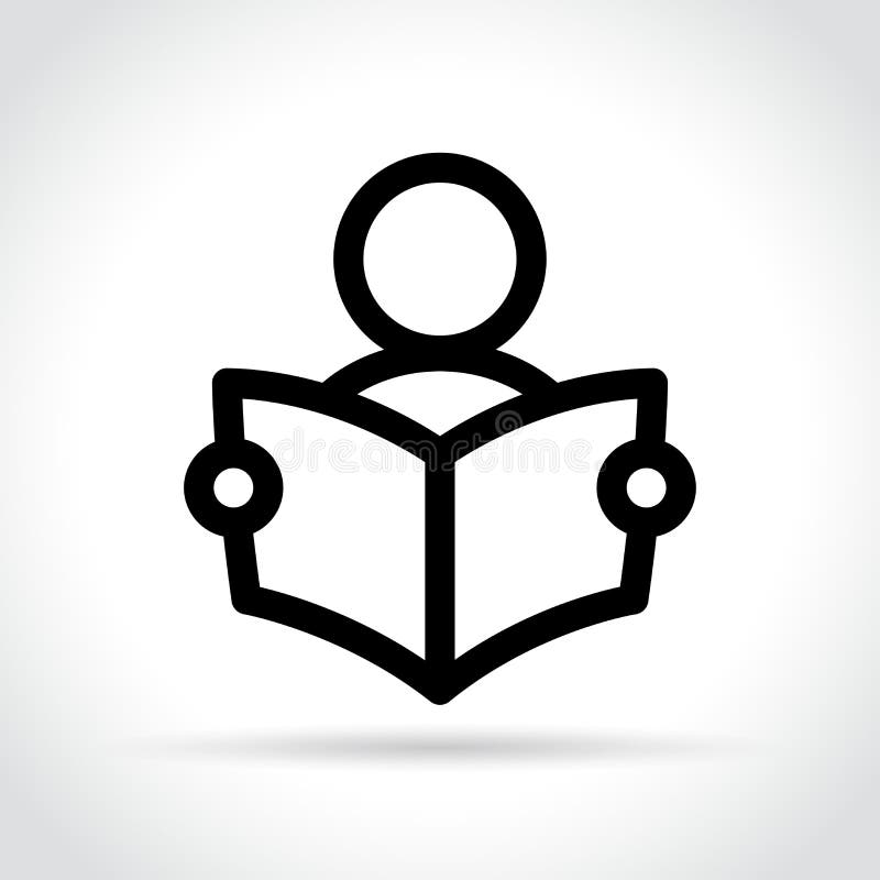 Reading Book Icon on White Background Stock Vector - Illustration of ...